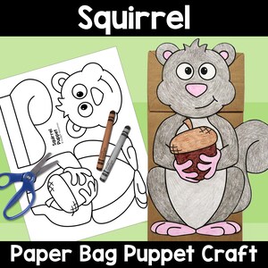 Squirrel Paper Bag Puppet: Kids Craft Activity (digital Download) - Etsy