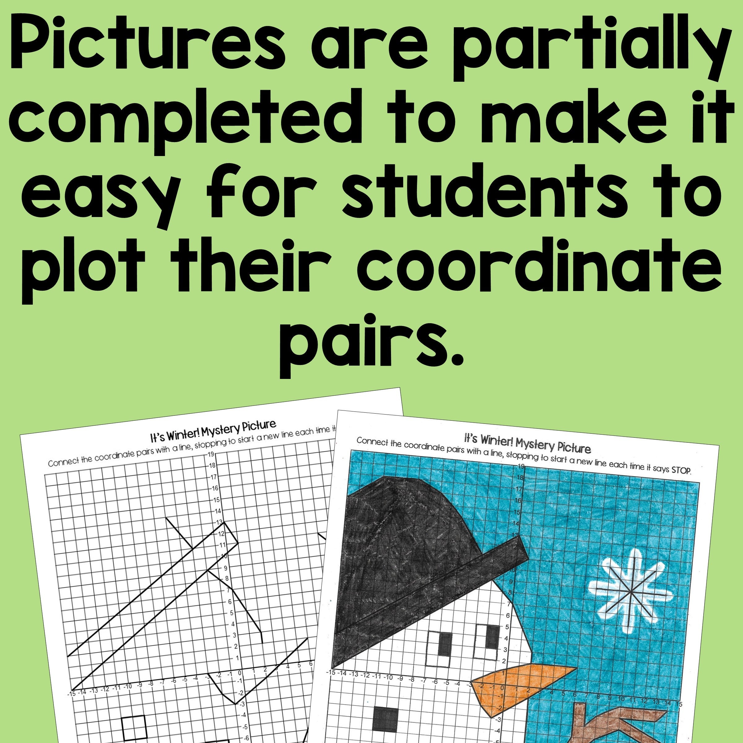EASY Four Quadrant Coordinate Plane Graphing Pictures for the Seasons ...