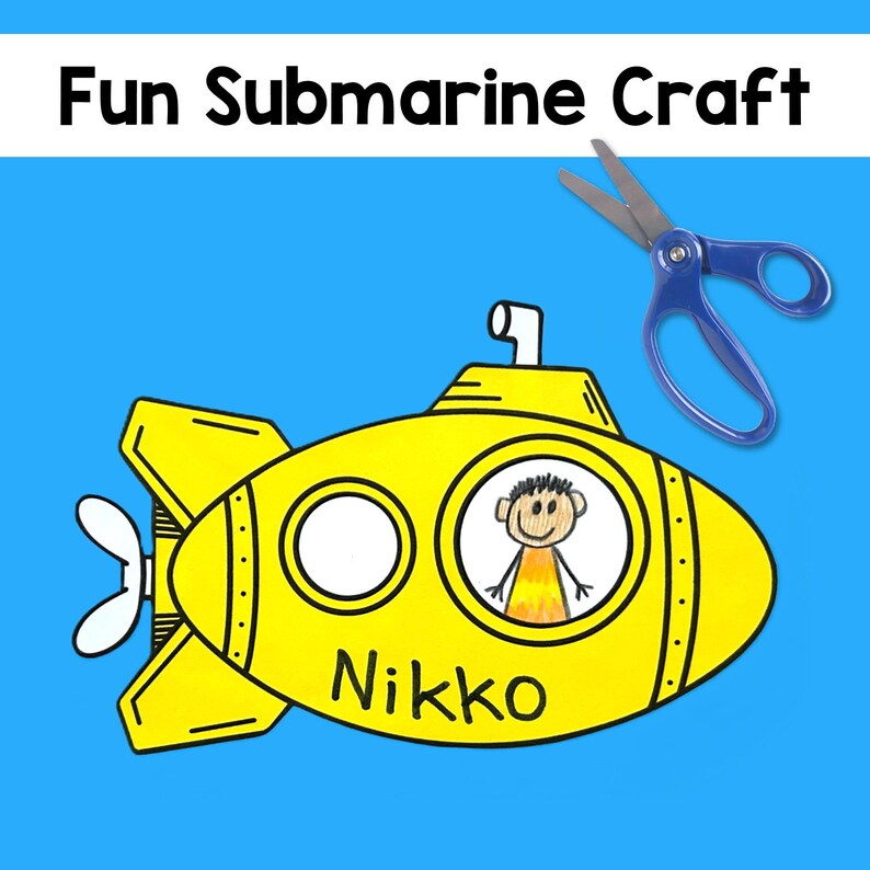 Summer Themed Ocean Bulletin Board With Submarine Craft Activity for ...