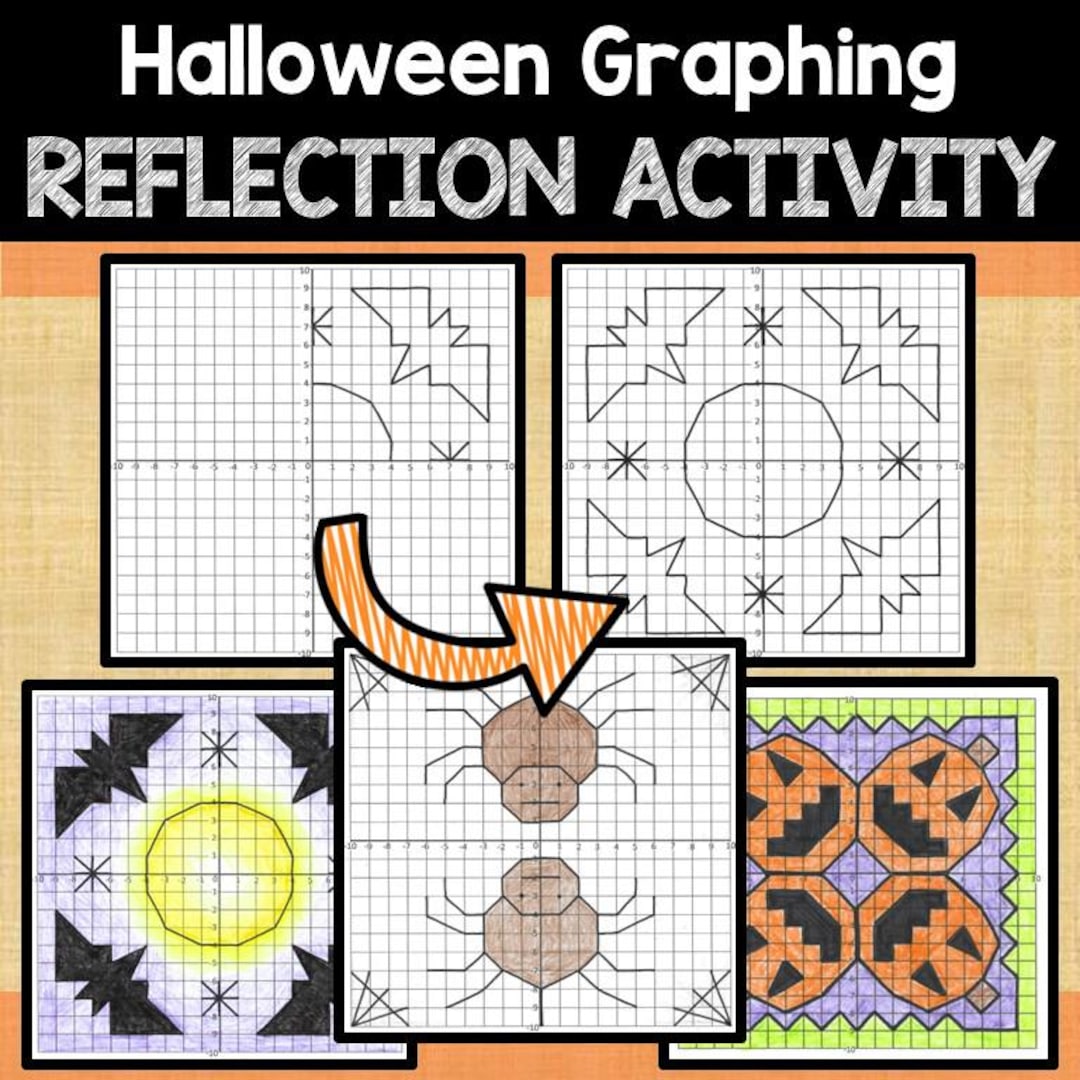 Halloween Symmetry and Reflection Coordinate Plane Mystery Graphing ...
