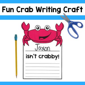 Ocean Crab Bulletin Board Writing Craft | SEL Thankful Activity | Fun ...