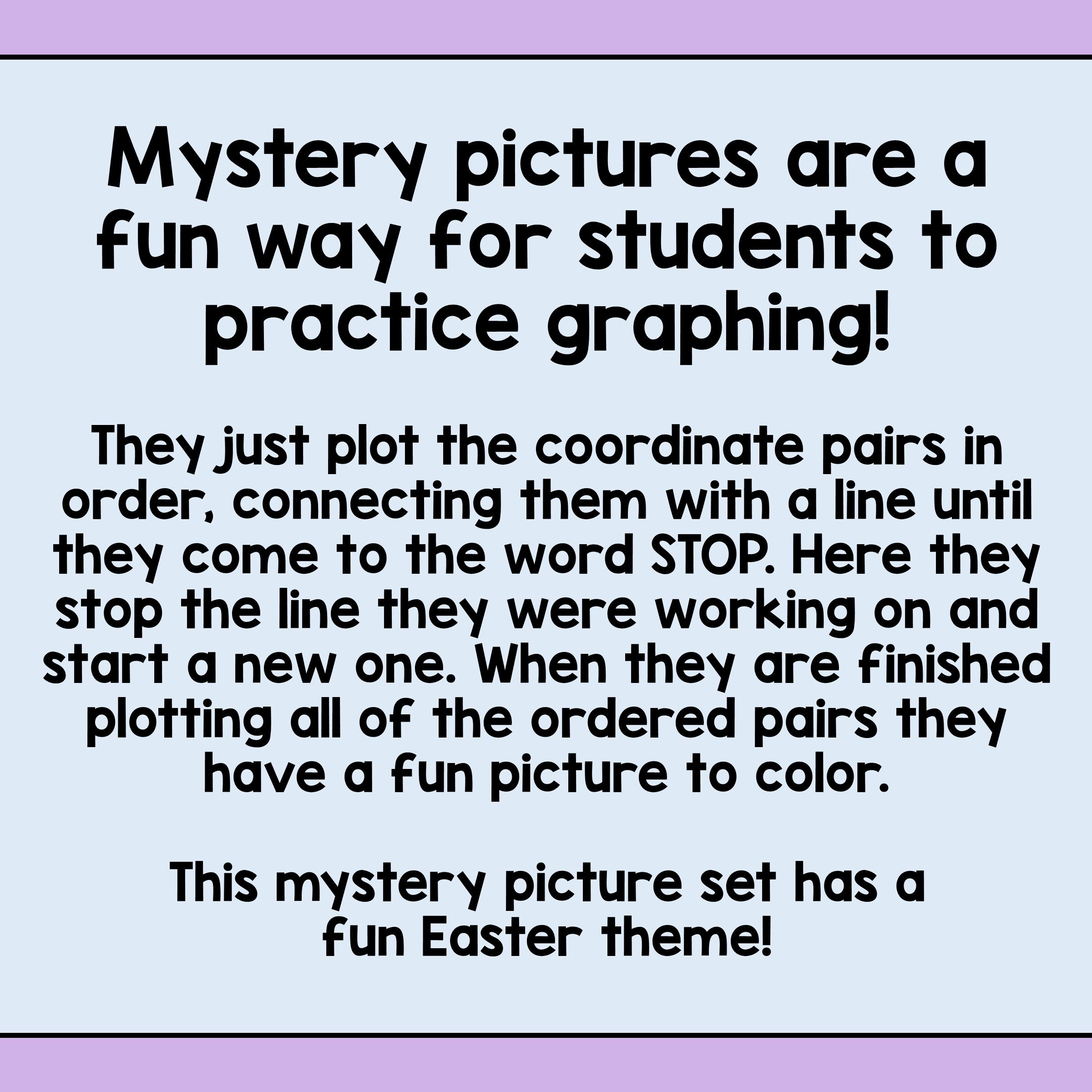 Easter Coordinate Plane Mystery Graphing Pictures 4-quadrant Math ...
