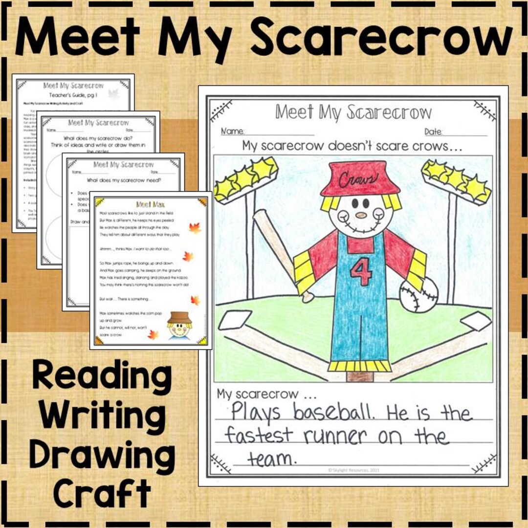 Meet My Scarecrow FALL Reading, Writing, Drawing and Craft Activity for ...
