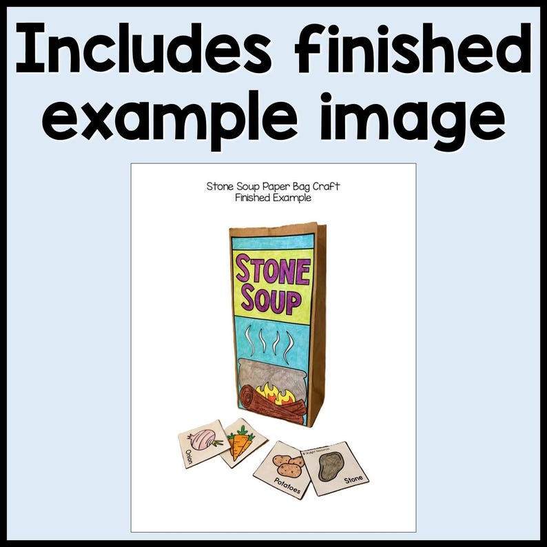 Stone Soup Paper Bag Craft Activity | Story Retell Fun for Kids - Etsy
