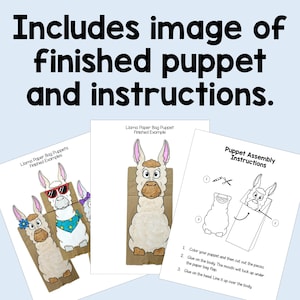 Fun Llama Paper Bag Puppet Craft Activity for Kids - Etsy