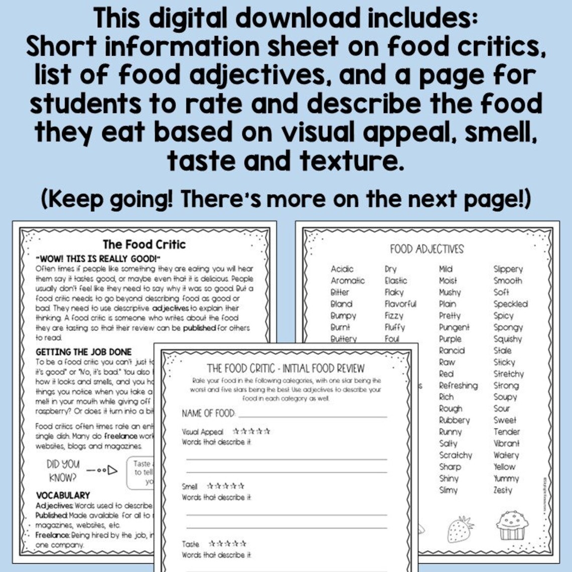 Write Like a Critic Food Science Classroom Activity for 5th - Etsy