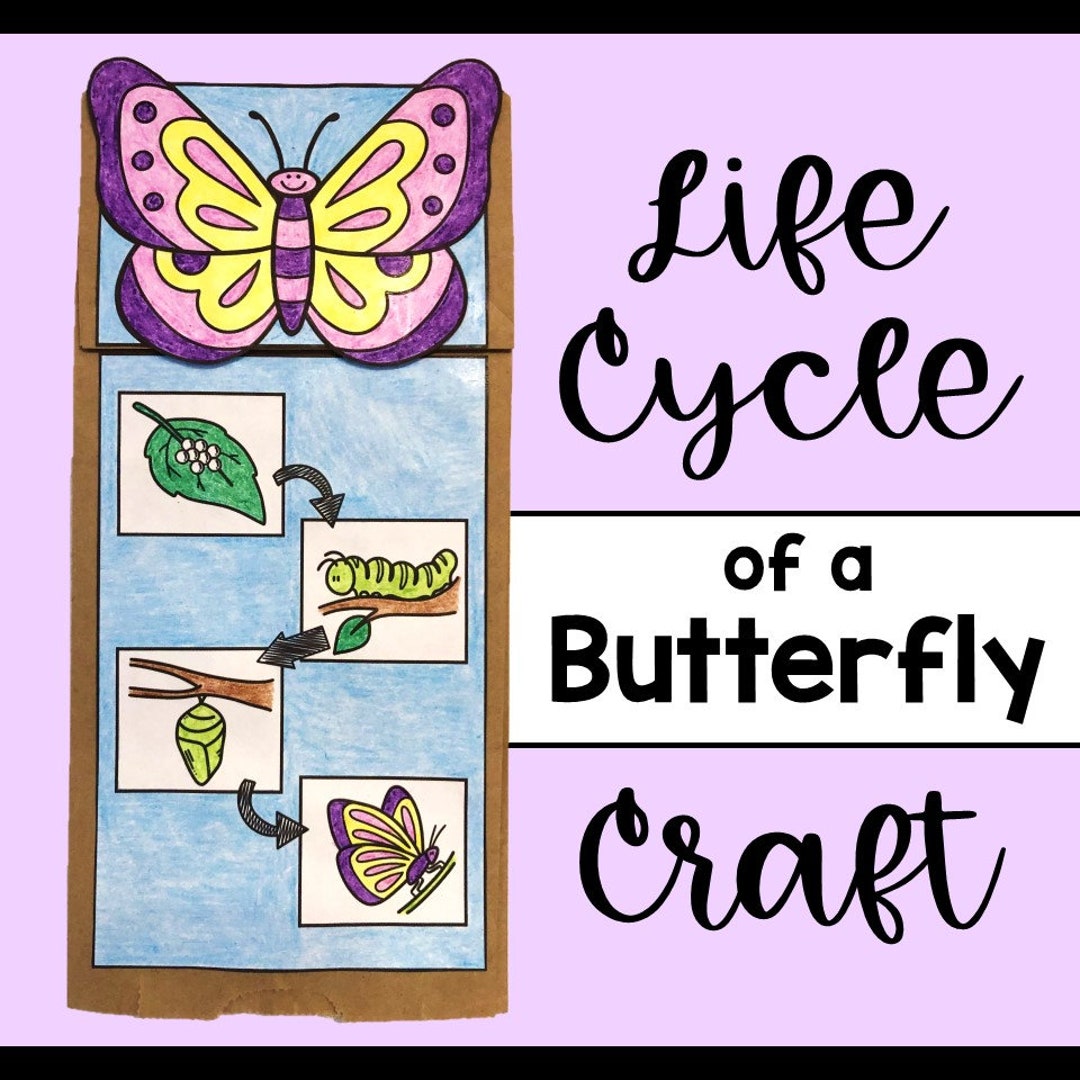 Life Cycle of a Butterfly Paper Bag Puppet | Science Craft Activity for ...