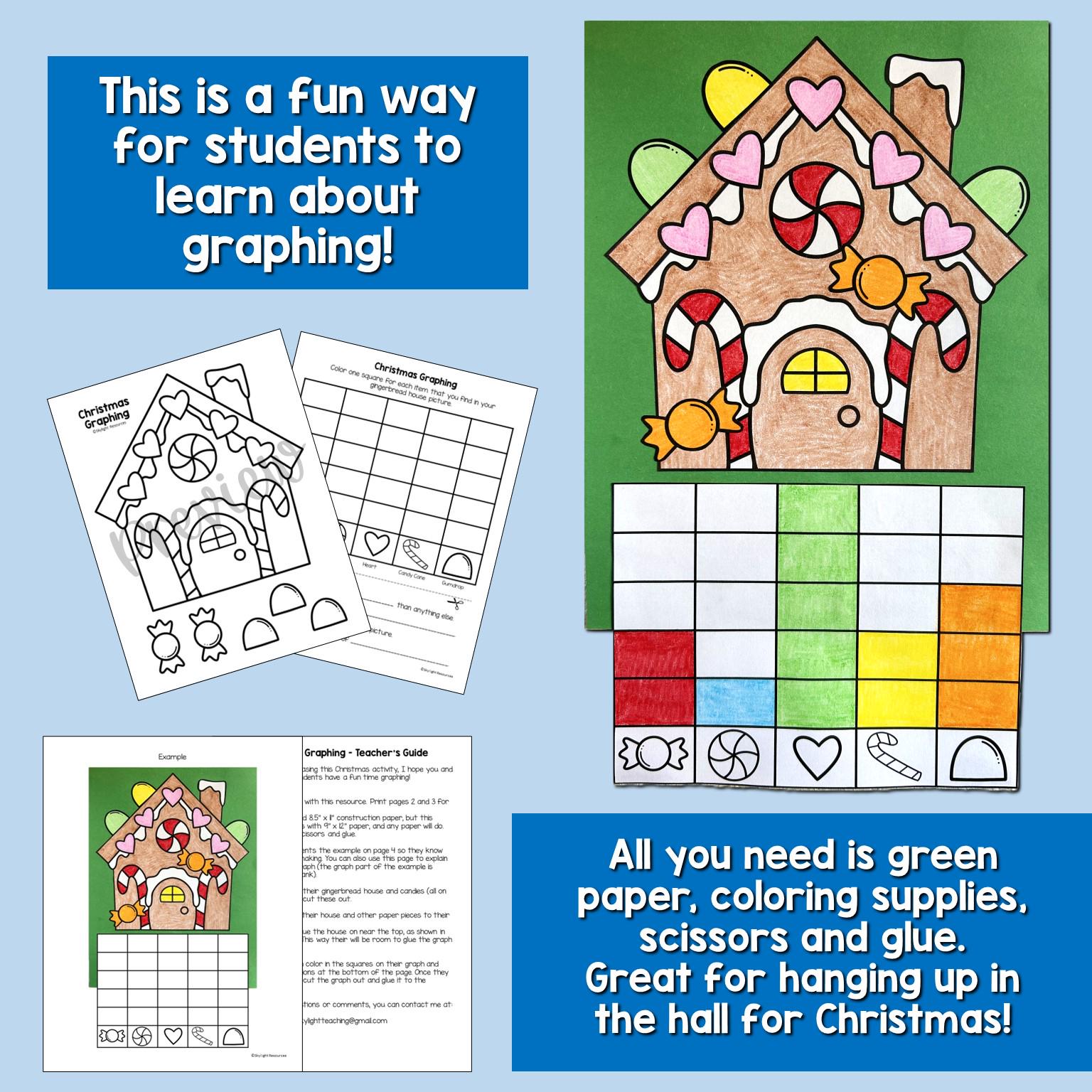 Christmas Graphing Fun Gingerbread House Math Craft Activity for Kids ...