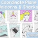 Unicorns and Sharks Coordinate Plane Math Mystery Graphing Pictures in ...