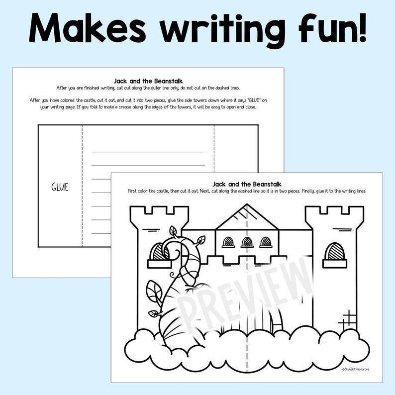 Jack and the Beanstalk Fun Writing Craft With Prompts - Etsy