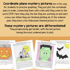 Halloween Coordinate Plane Mystery Pictures in Quadrant I - Etsy