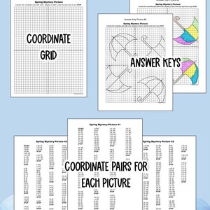 Spring Coordinate Plane Graphing Pictures Four Quadrant Math Activity ...
