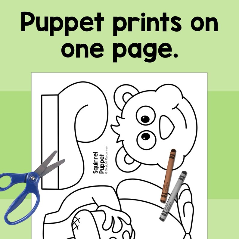 Squirrel Paper Bag Puppet: Kids Craft Activity (digital Download) - Etsy
