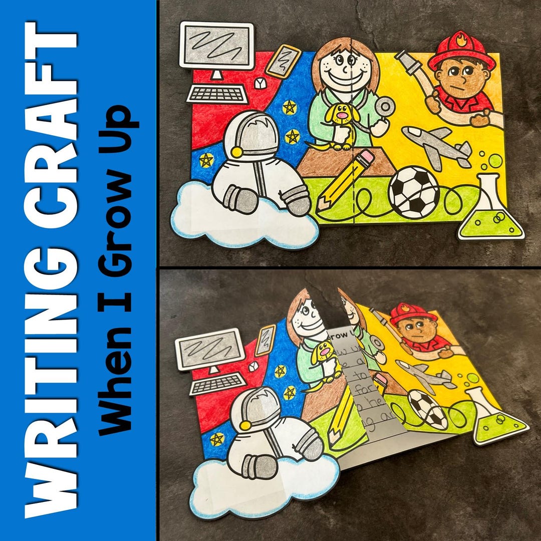 Career Writing Craft for Kids: 'when I Grow Up' Activity (digital ...