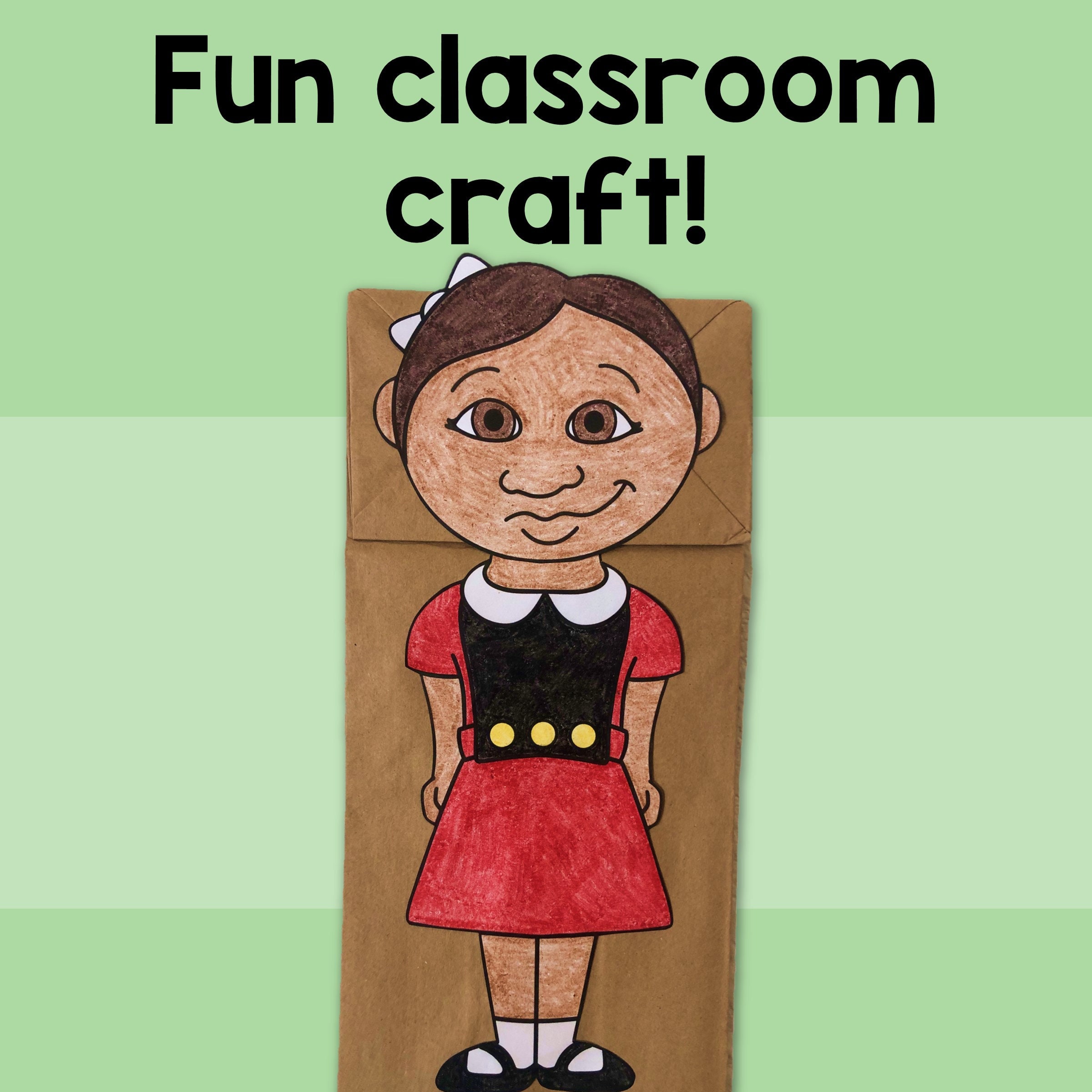 Black History Month | Ruby Bridges Puppet Craft Activity for Kids - Etsy