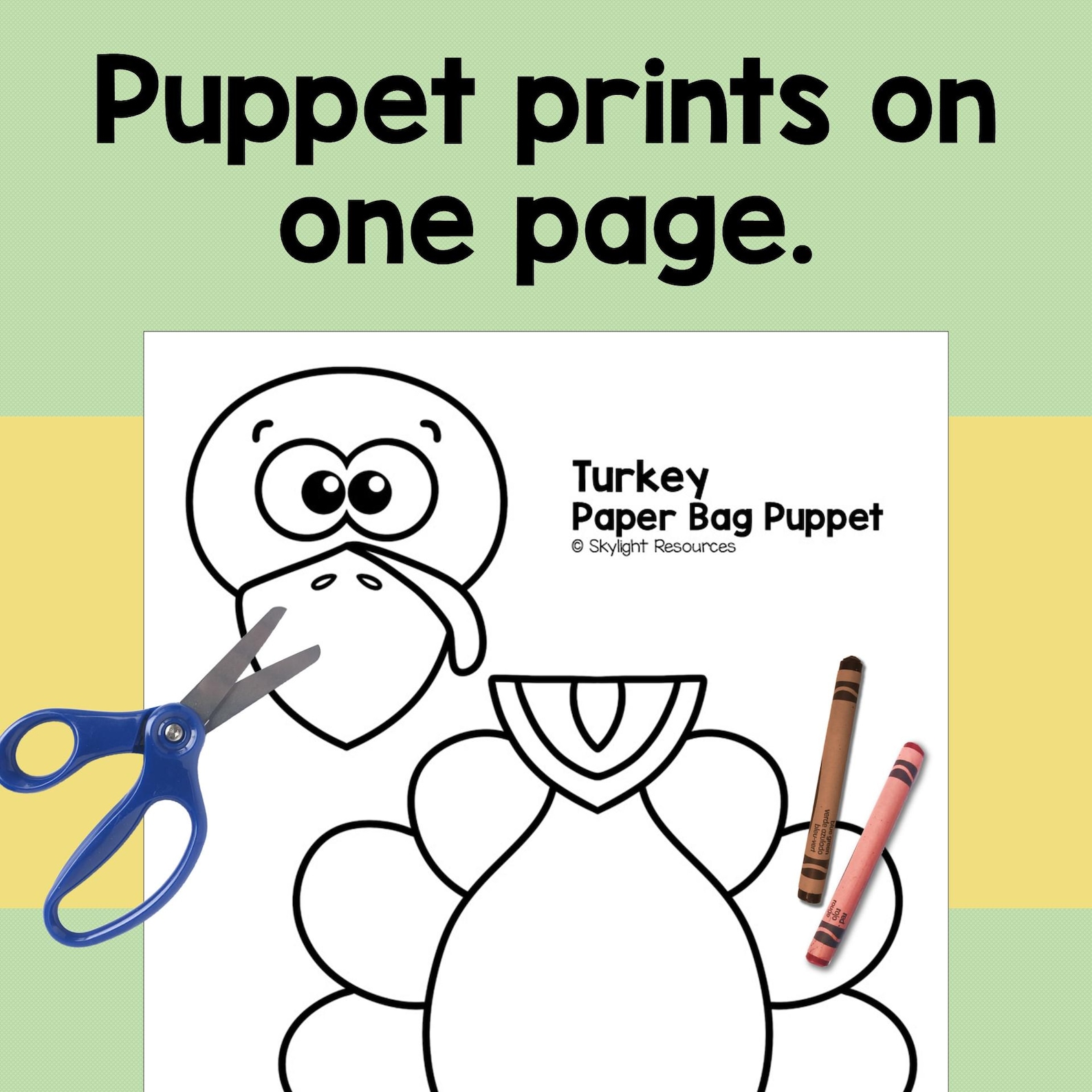 Thanksgiving Turkey Paper Bag Puppet Craft Activity for Kids - Etsy