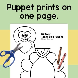 Thanksgiving Turkey Paper Bag Puppet Craft Activity for Kids - Etsy