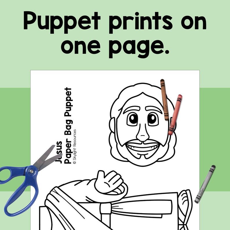Jesus Paper Bag Puppet Craft Activity, Fun Christian Art Project for ...