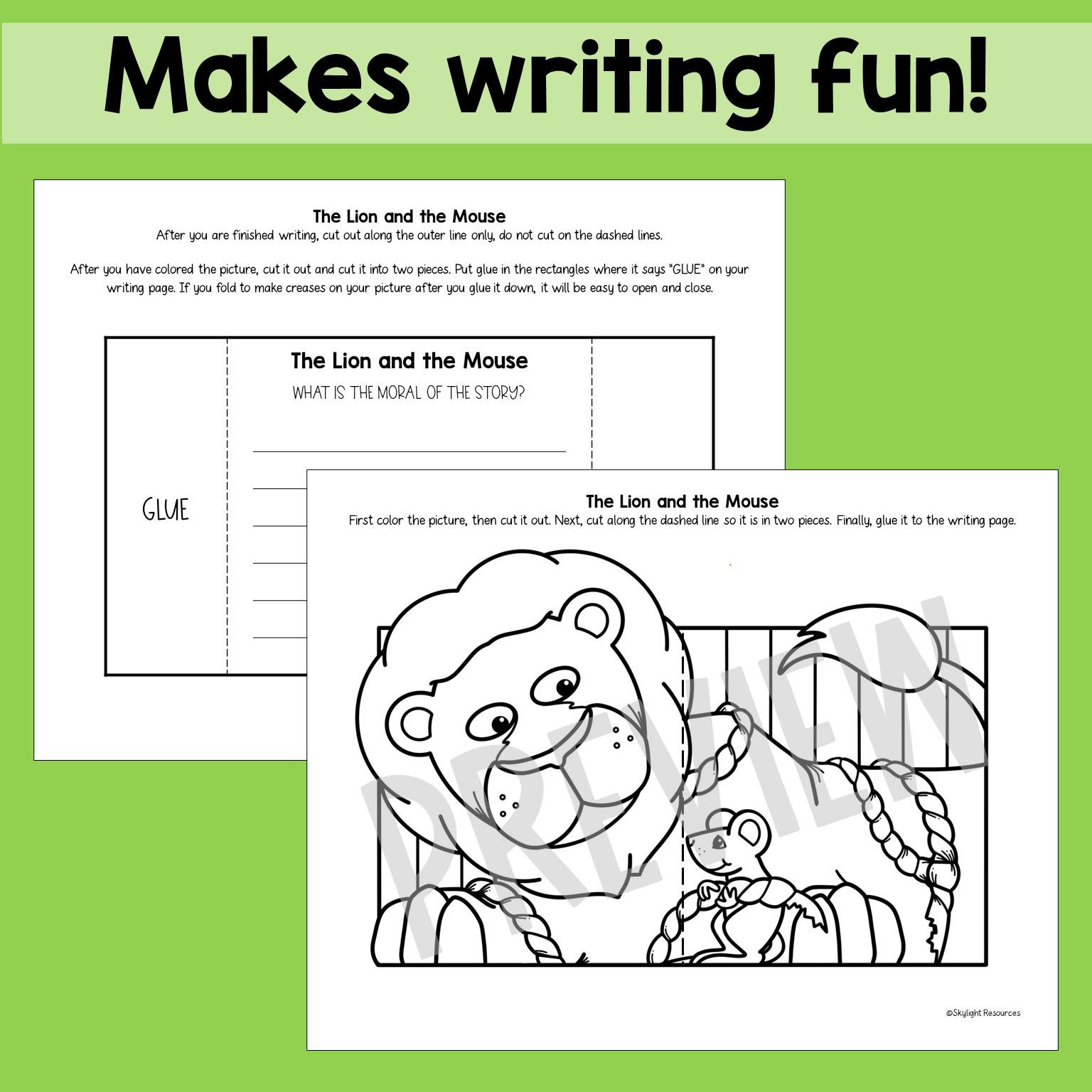 Aesop's Fables | Fun Moral of the Story Writing Crafts for Kids - Etsy