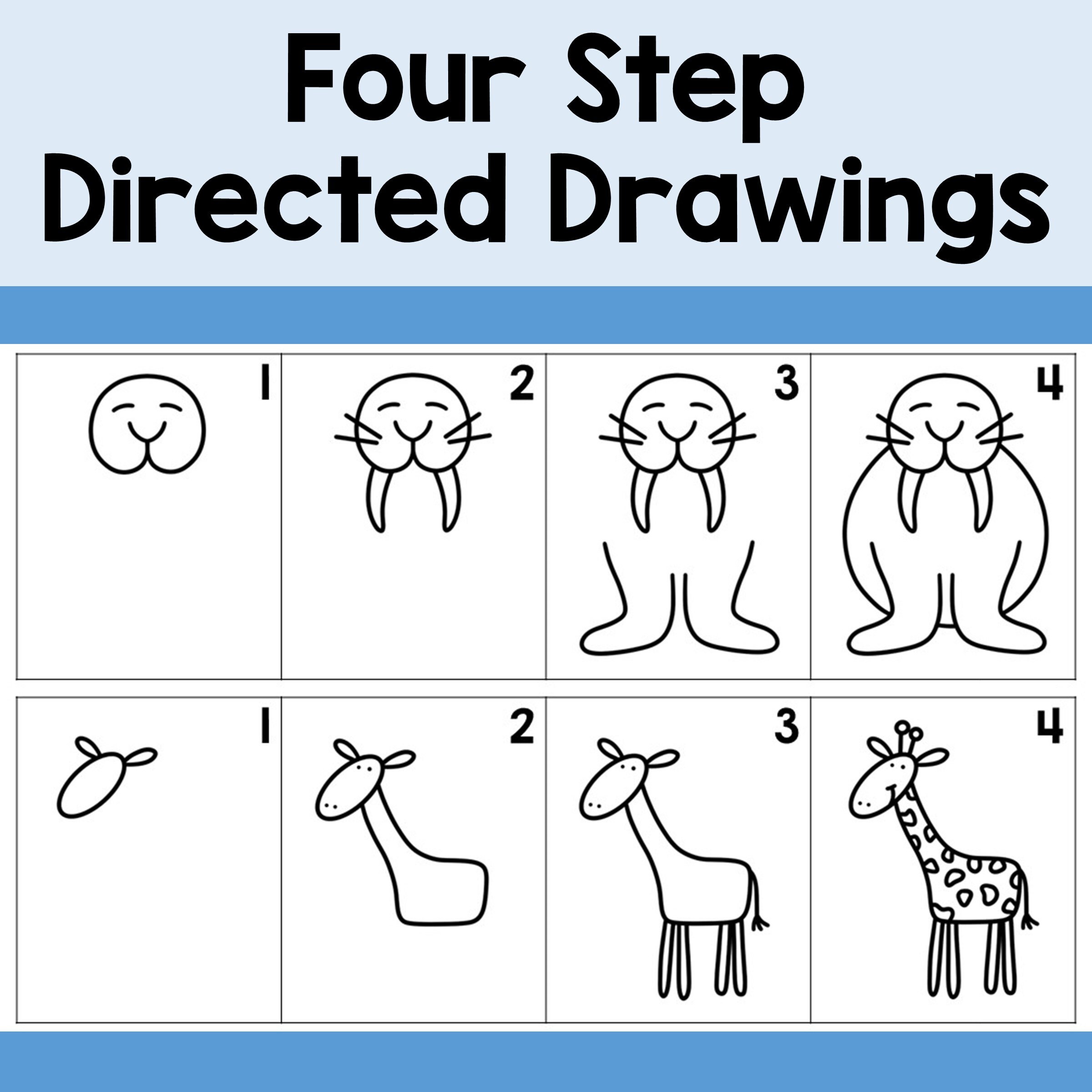 A to Z Animal Directed Drawings | Alphabet Writing Fun for Kids - Etsy