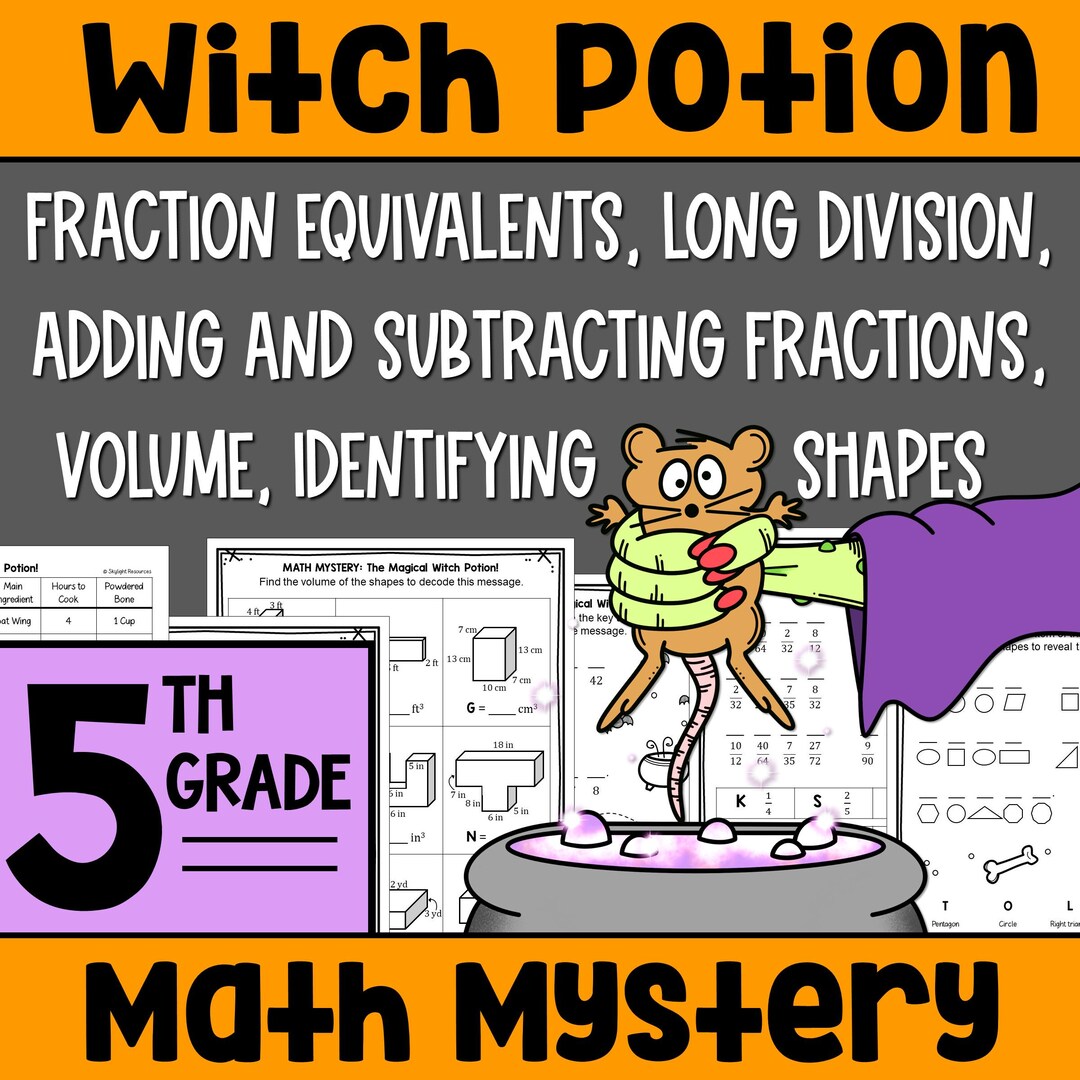 Halloween Math Mystery | Fractions, Shapes, Division, Volume | October ...