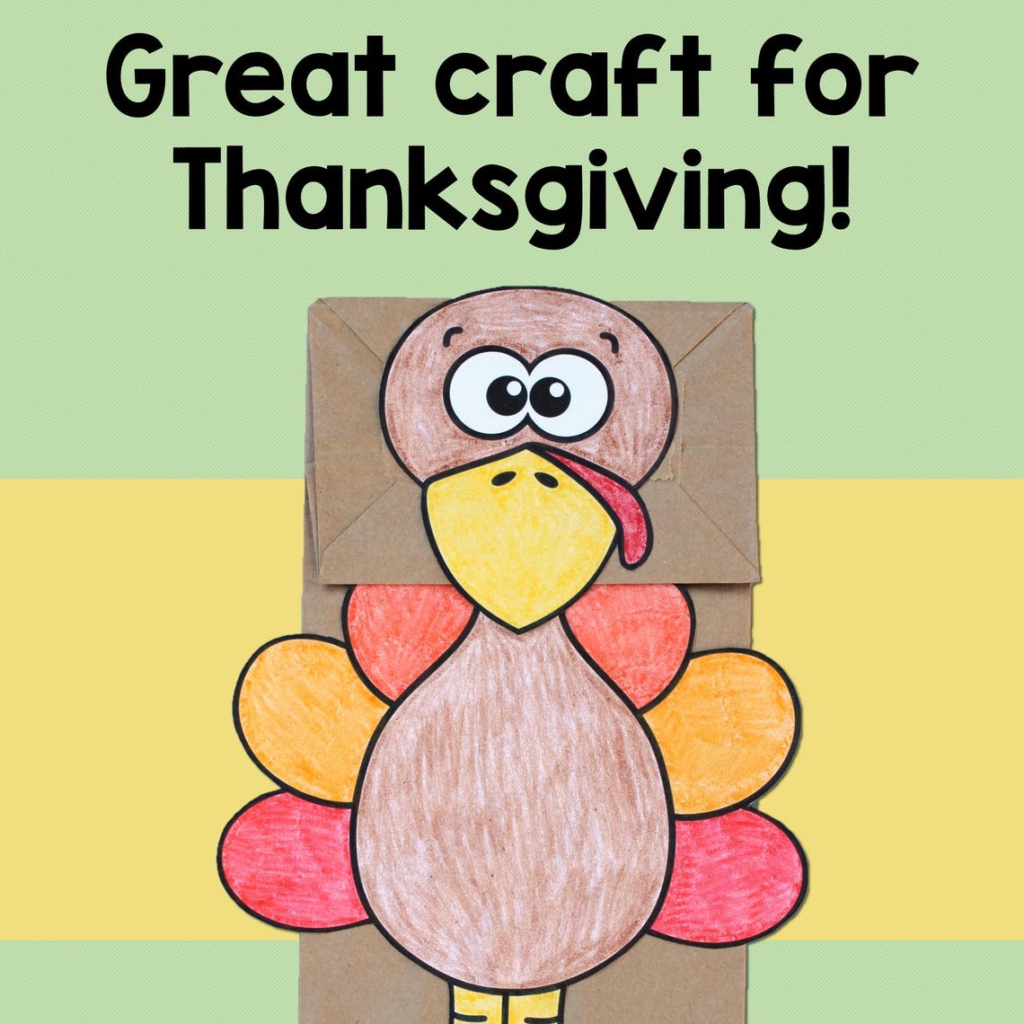Thanksgiving Turkey Paper Bag Puppet Craft Activity for Kids - Etsy