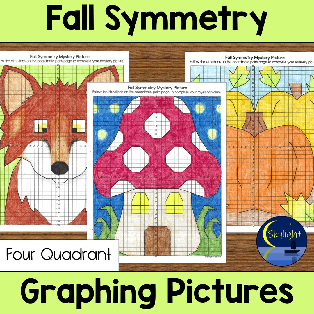 Fall Coordinate Plane Graphing Pictures Four Quadrant Symmetry Activity ...