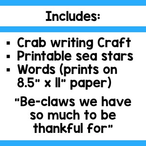 Ocean Crab Bulletin Board Writing Craft | SEL Thankful Activity | Fun ...