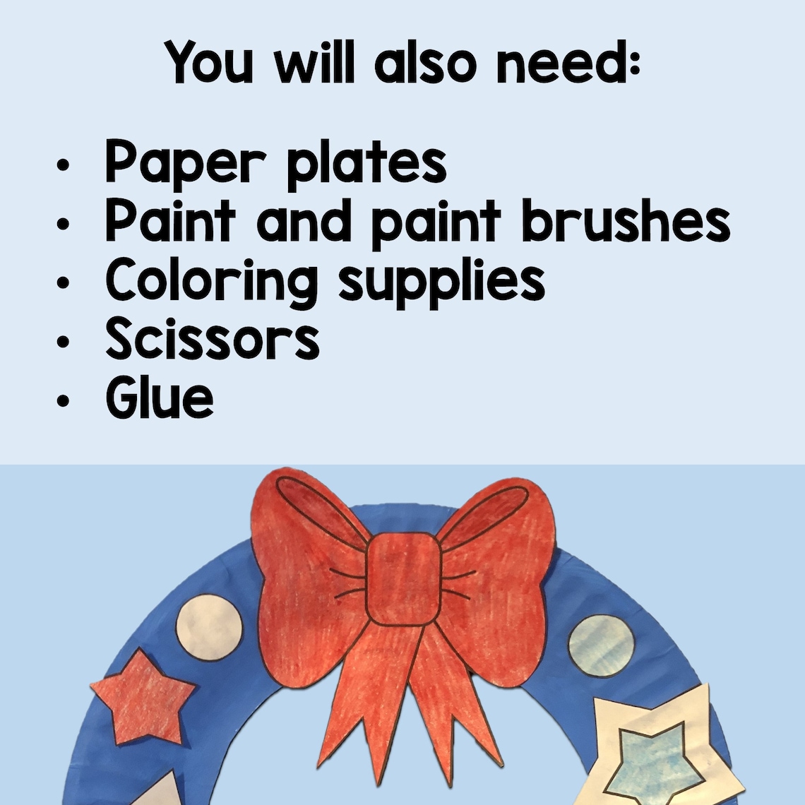 Patriotic Paper Plate Wreath Craft Activity for Presidents' Day ...