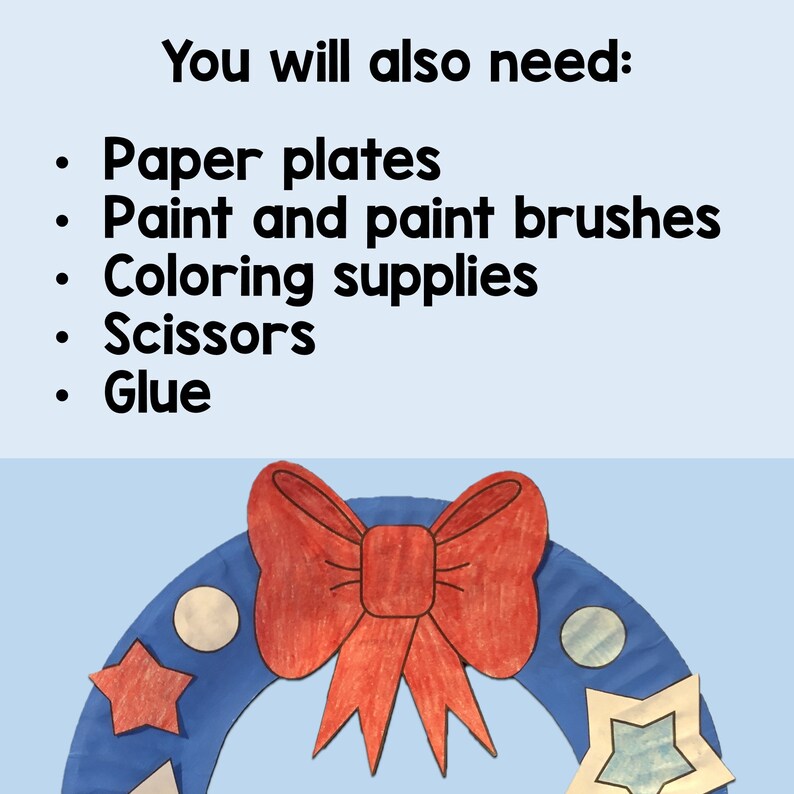 Patriotic Paper Plate Wreath Craft Activity for Presidents' Day ...