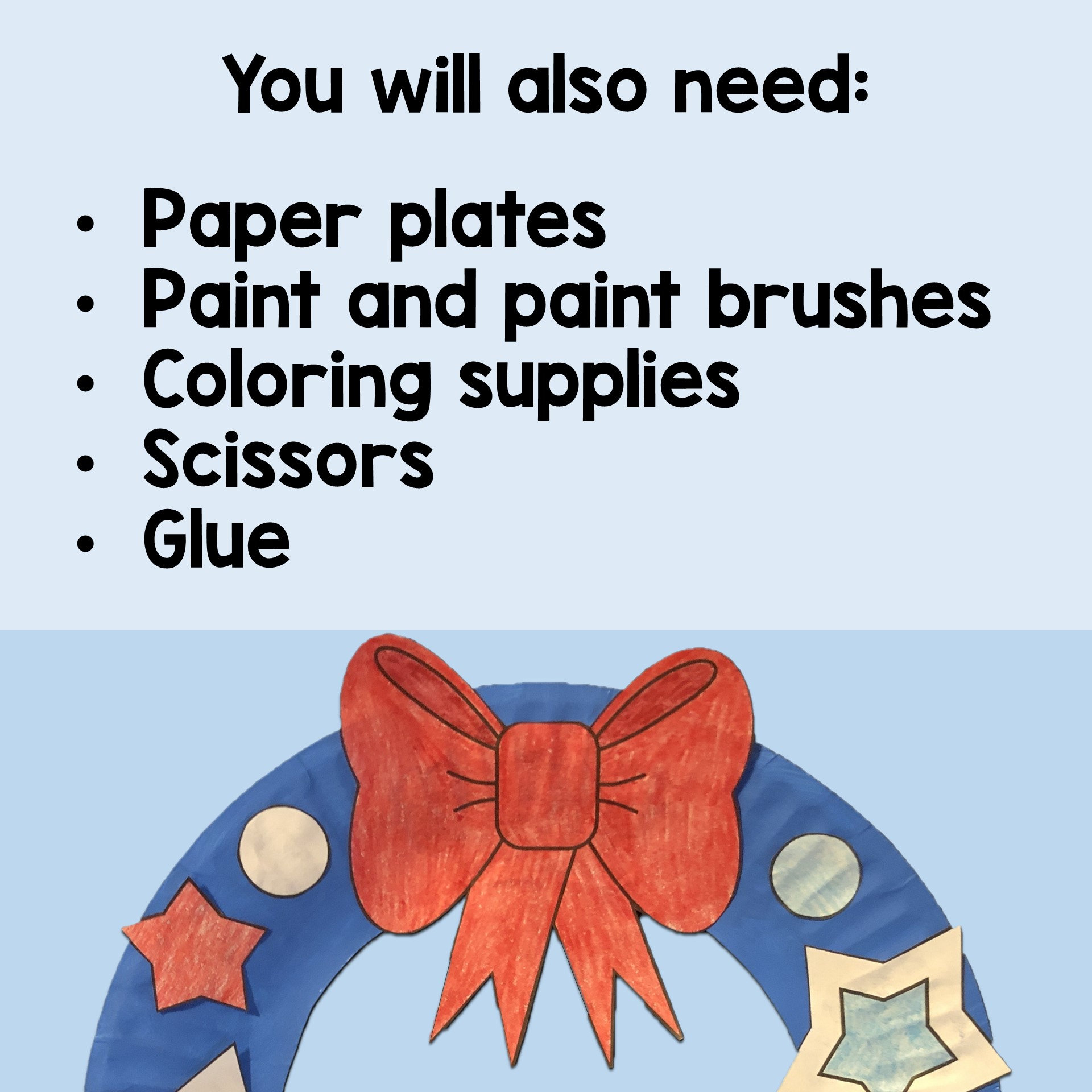 Patriotic Paper Plate Wreath Craft Activity for Presidents' Day ...