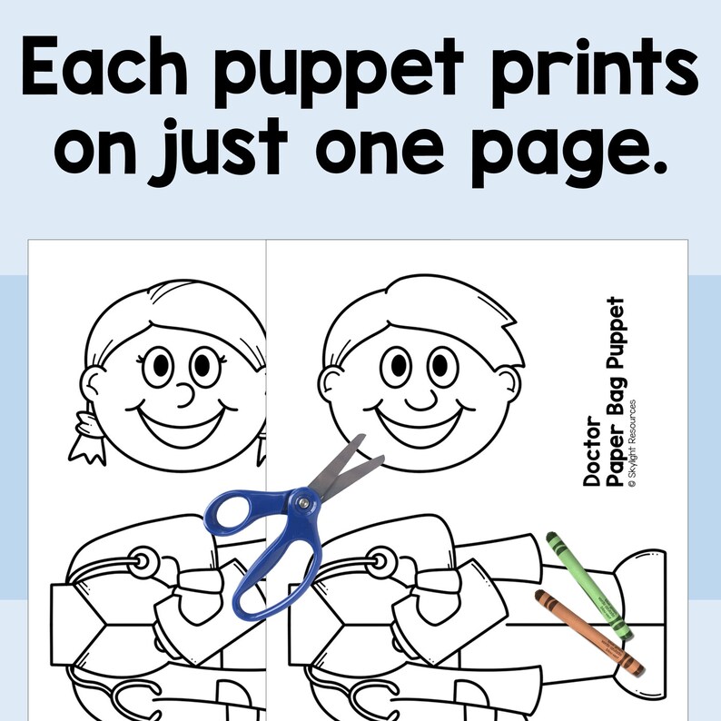 Doctor Paper Bag Puppet | Fun Community Helper Craft Activity for Kids ...
