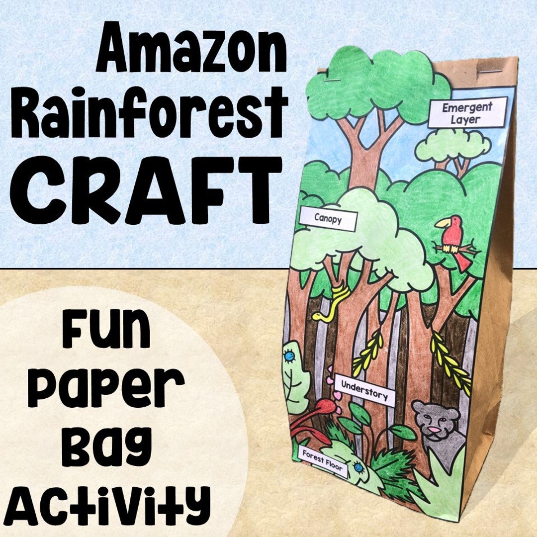 Amazon Rainforest Paper Bag Craft Activity for Kids - Etsy