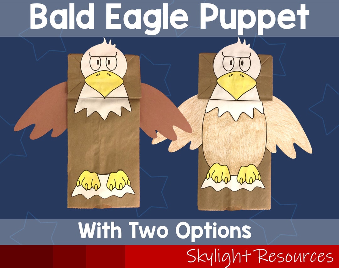 Bald Eagle Paper Bag Puppet Craft for Patriotic Holidays - Etsy