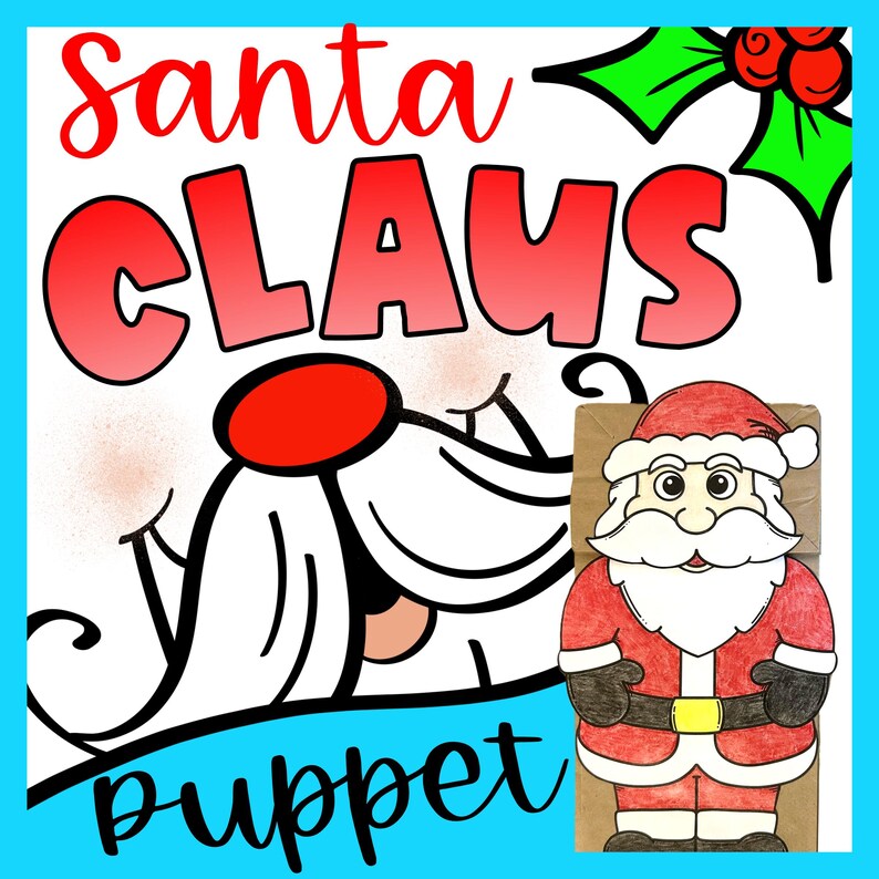 Santa Claus Paper Bag Puppet Christmas Craft Activity for Kids - Etsy