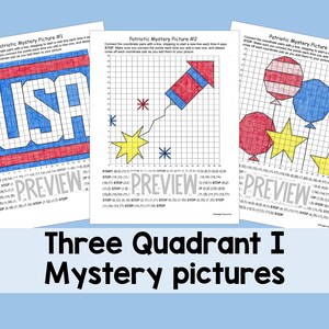 Patriotic Coordinate Plane Math Mystery Graphing Pictures in Four ...