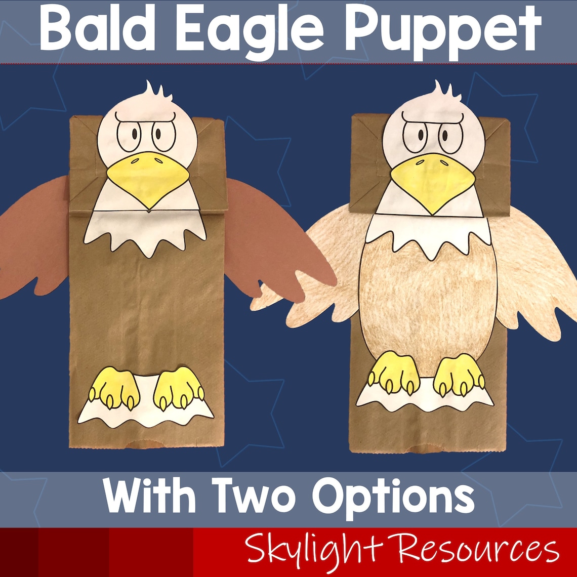 Bald Eagle Paper Bag Puppet Craft: Patriotic Holidays (digital Download ...