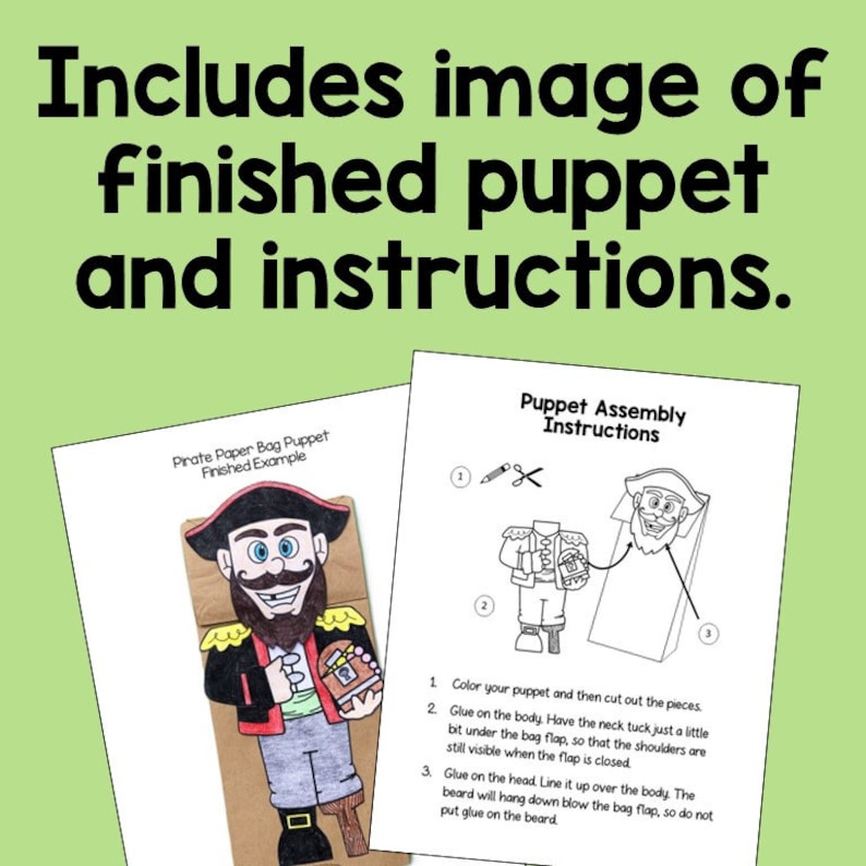 Paper Bag Puppet | Fun Pirate Craft Activity for Kids | for Classroom ...