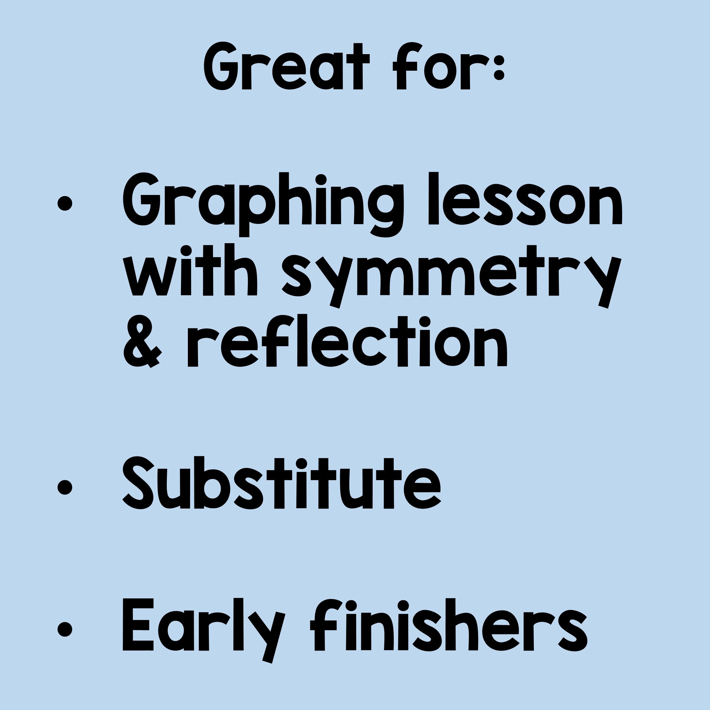 Coordinate Plane Symmetry and Reflection Mystery Picture Math Graphing ...
