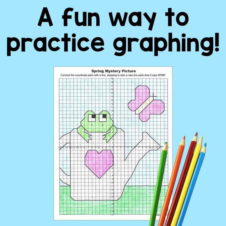 Spring Coordinate Plane Graphing Pictures Four Quadrant Math Activity ...