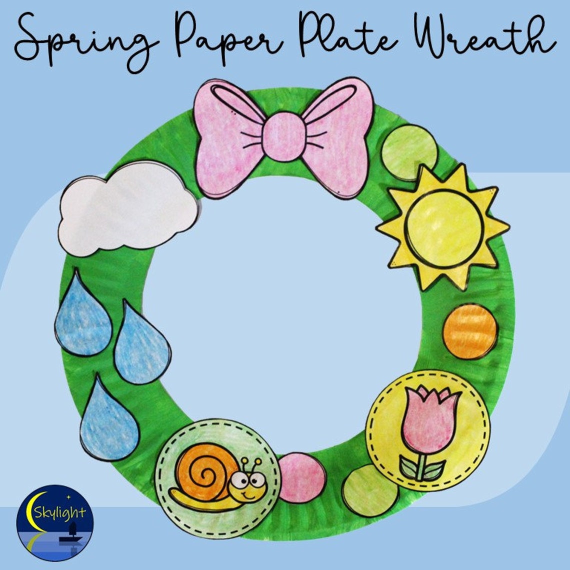 Spring Wreath Paper Plate Craft Activity Art Project for Kids Classroom ...