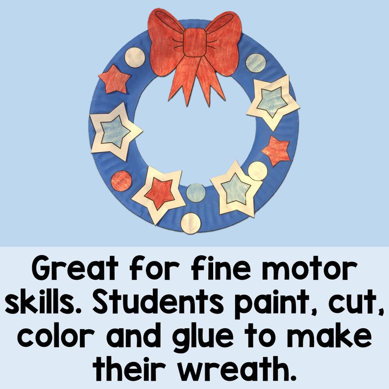 Patriotic Paper Plate Wreath Craft Activity for Presidents' Day ...