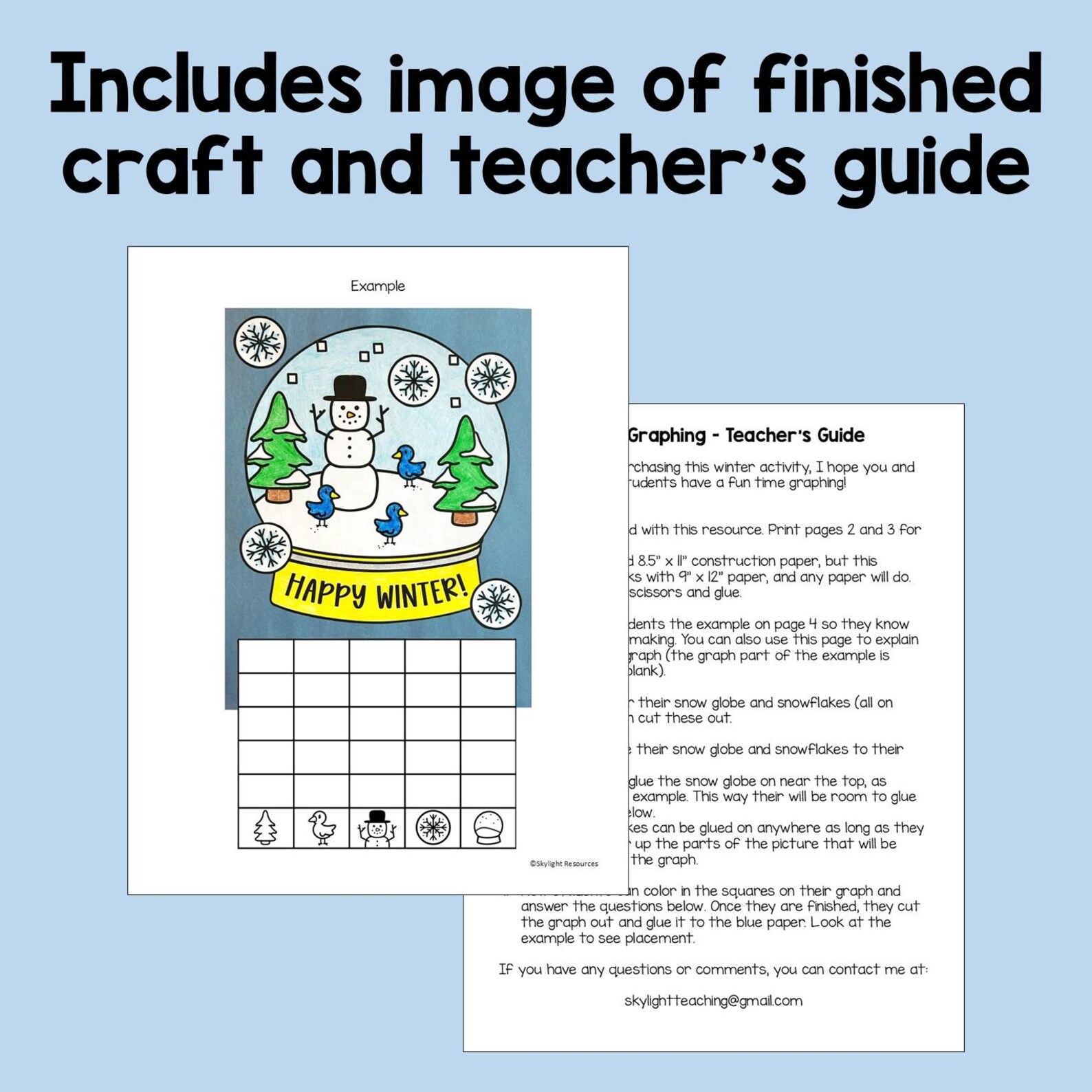Winter Graphing | Fun Snowman Scene Math Craft Activity for Kids - Etsy