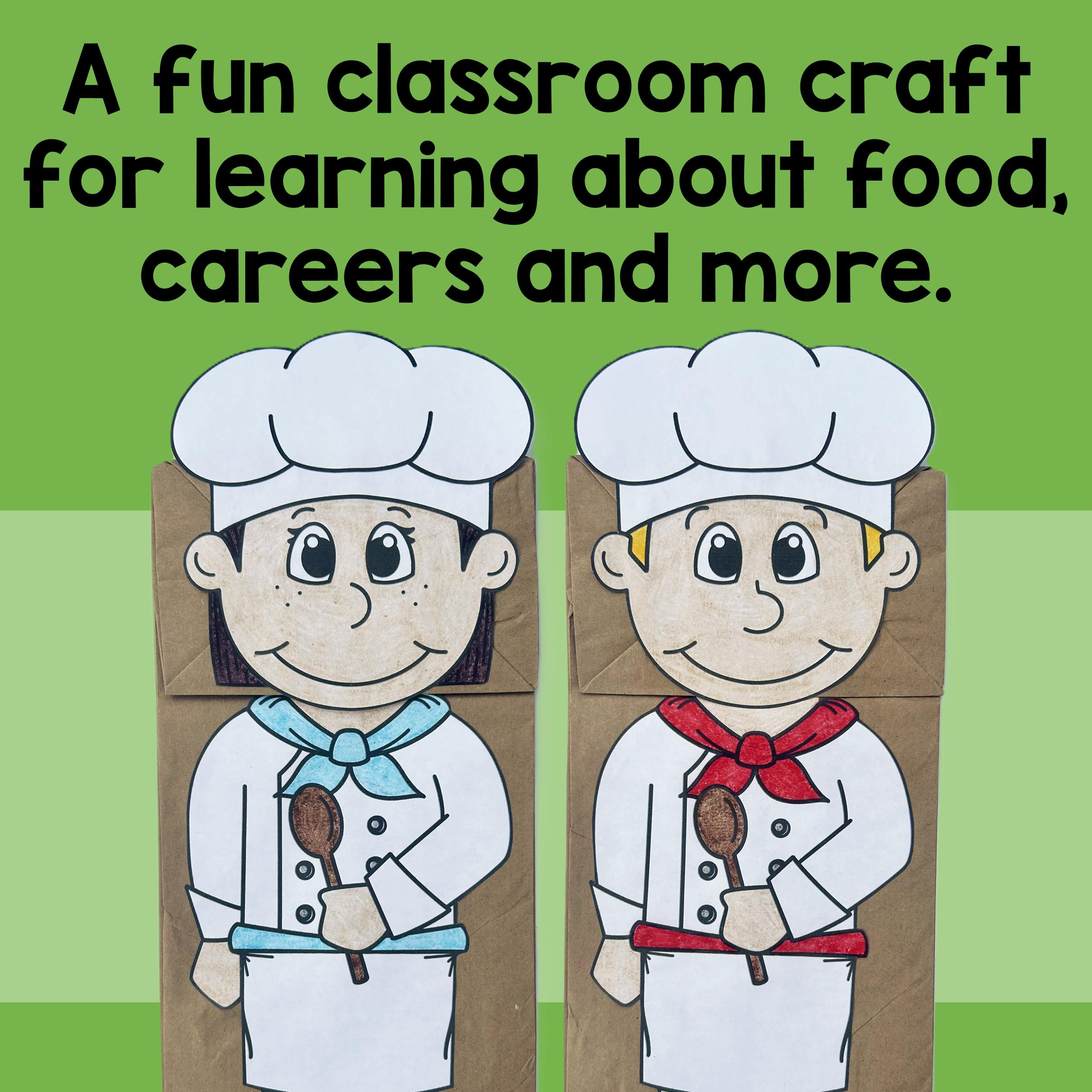 Chef Paper Bag Puppets, Family Consumer Sciences Food Craft Activity ...