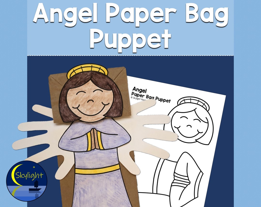 Angel Paper Bag Puppet Craft: Christmas Activity (digital Download) - Etsy