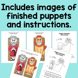 Daniel and the Lions' Den Paper Bag Puppets Bible Lesson Craft Activity ...