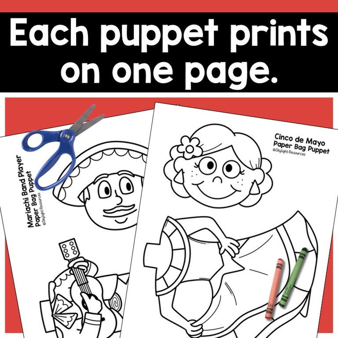 Cinco De Mayo Paper Bag Puppets | Mexico Holiday Craft Activity for ...