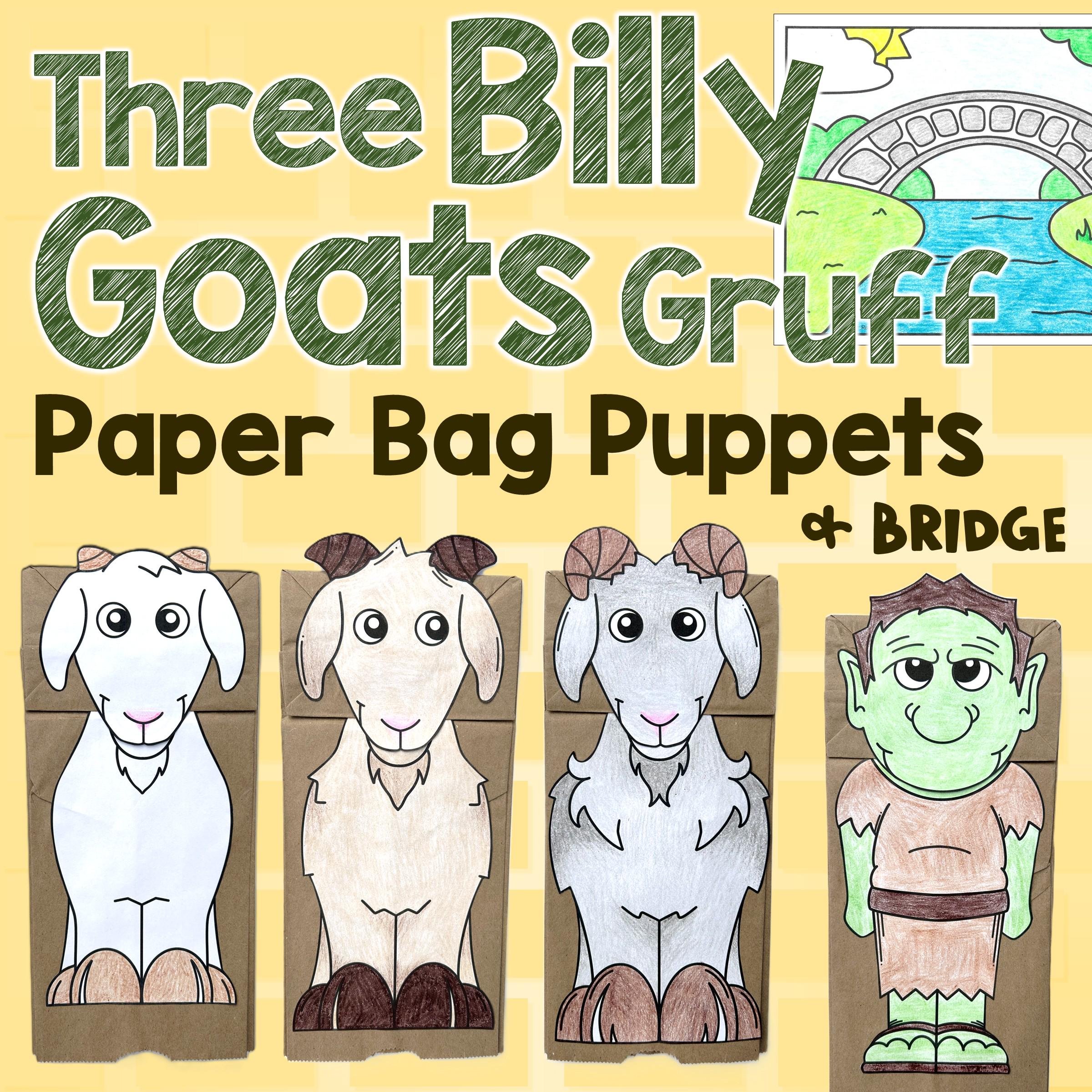 Three Billy Goats Gruff Paper Bag Puppets Story Retell Craft Activity ...