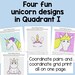 Unicorns and Sharks Coordinate Plane Math Mystery Graphing Pictures in ...