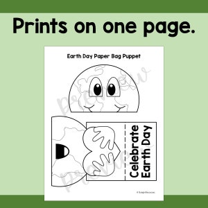 Earth Day Paper Bag Puppet Craft Kids Activity for School or Home - Etsy